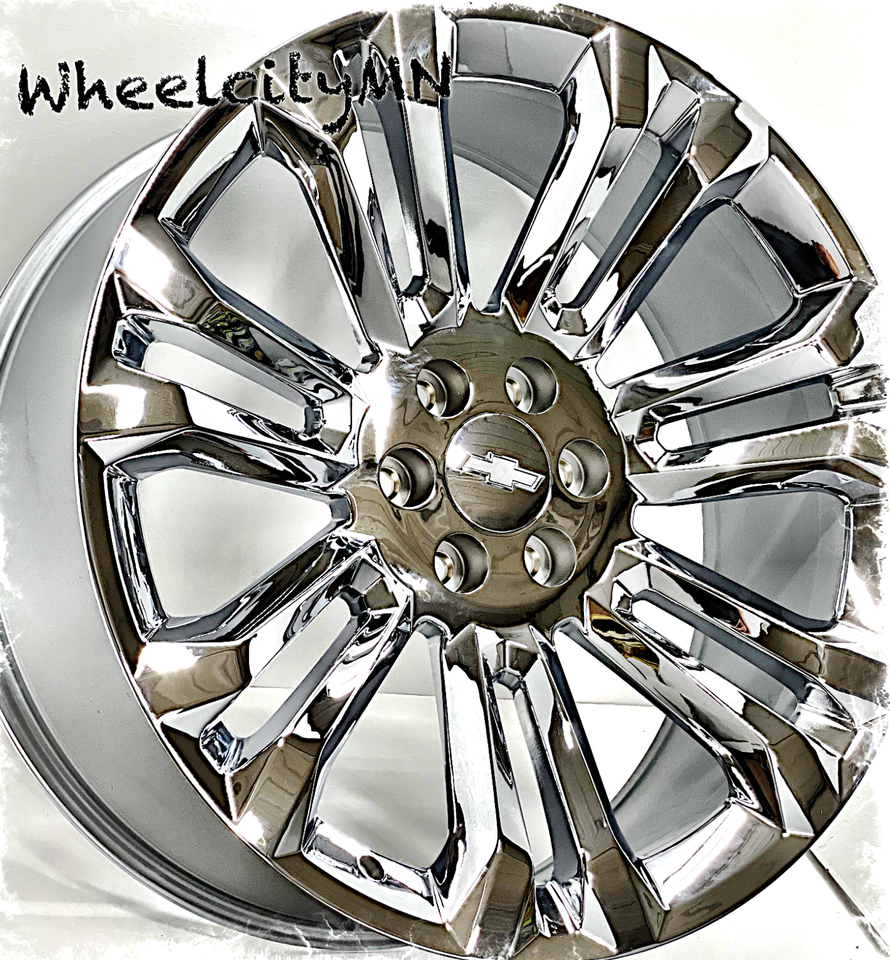 22" chrome OE 5666 replica wheels fits 2024 Chevy Silverado Tahoe LTZ ...