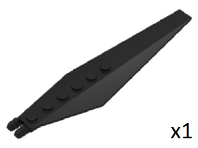 LEGO 57906 Black Hinge Plate 3 x 12 Angled Side Extensions Tapered Ends ...