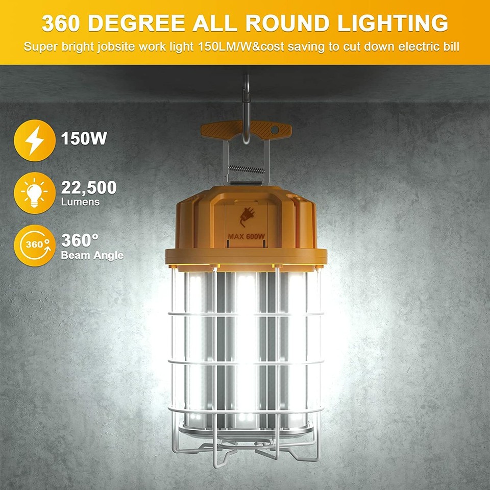 150W LED Temporary Work Light 21000 Lumen Construction Lights 5500K ...