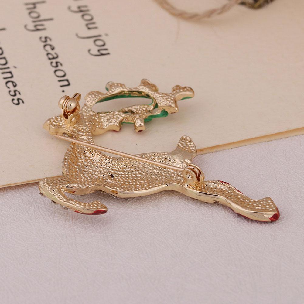Women Lady Rhinestones Christmas Elk Brooch Xmas Party Elegant Breast ...