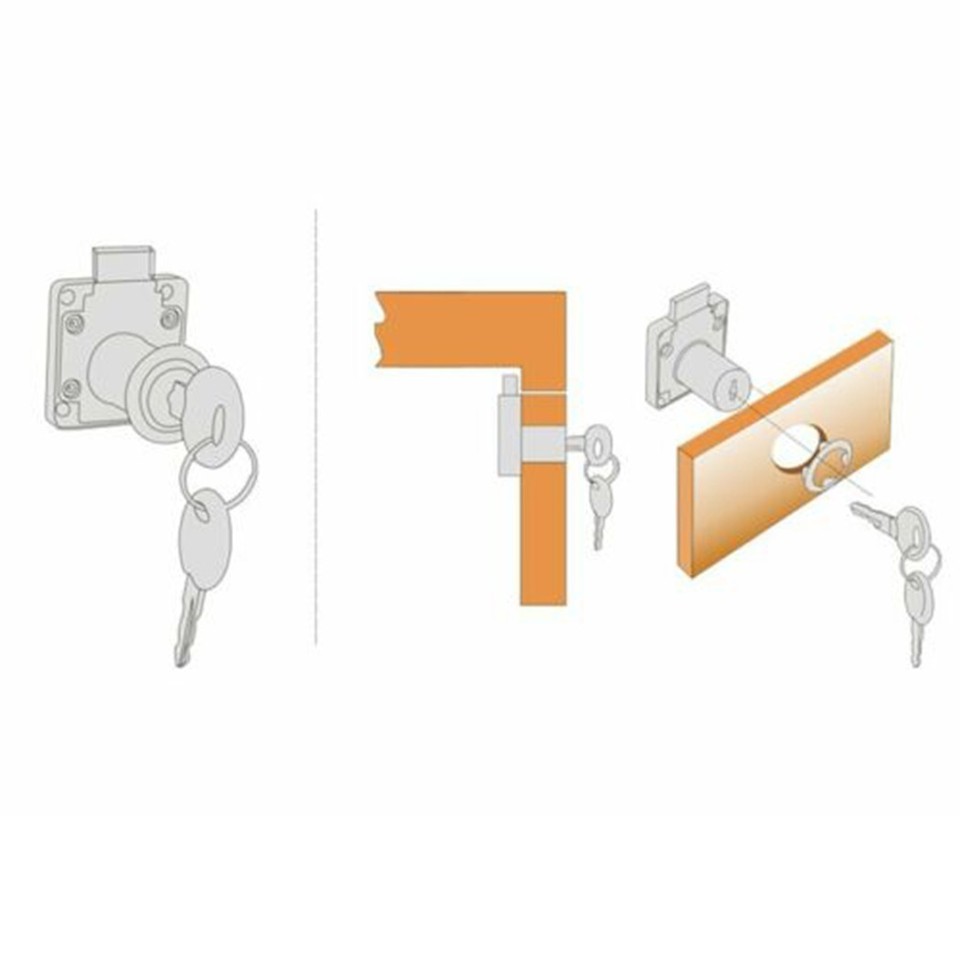 Cupboard Drawer Locks Drawer For Door Mailbox Steel 14-22mm/ 2 Locks 4 ...