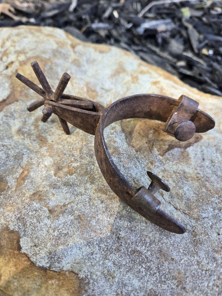 Antique Cowboy Western Vintage Single Metal Iron Cowboy SPUR 8 Point ...