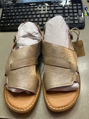 Born INKA Light Gold Metallic Leather Sandals Women's Size 9.5 | eBay