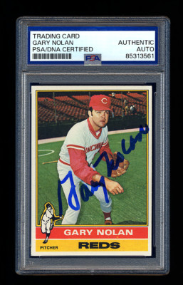 GARY NOLAN SIGNED 1976 TOPPS CARD PSA/DNA AUTOGRAPHED CINCINNATI REDS ...