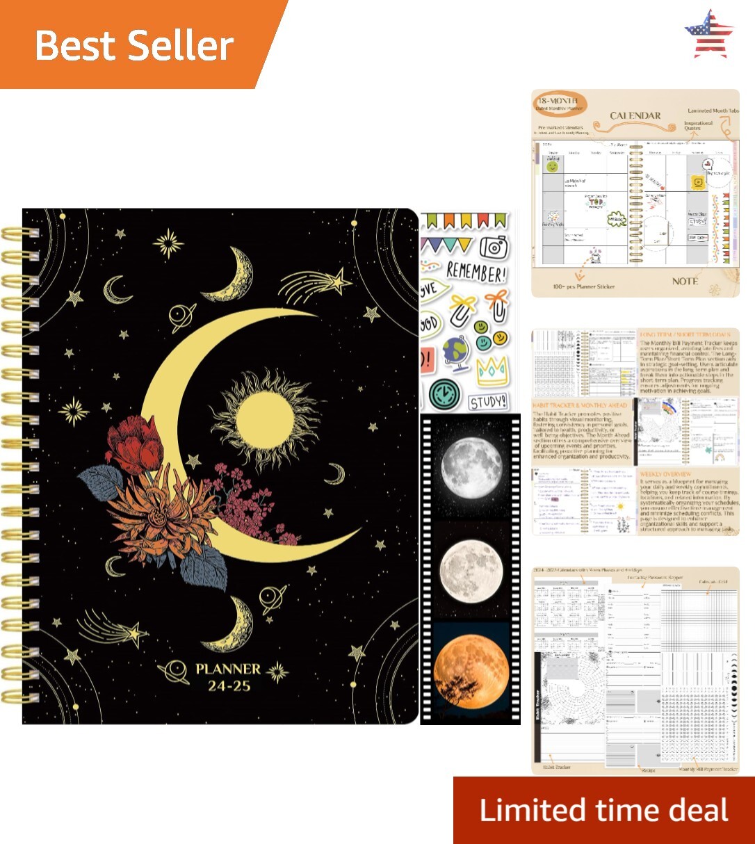 2024-2025 Monthly Planner - 18 Month Daily Planner - Premium Paper - 8. ...
