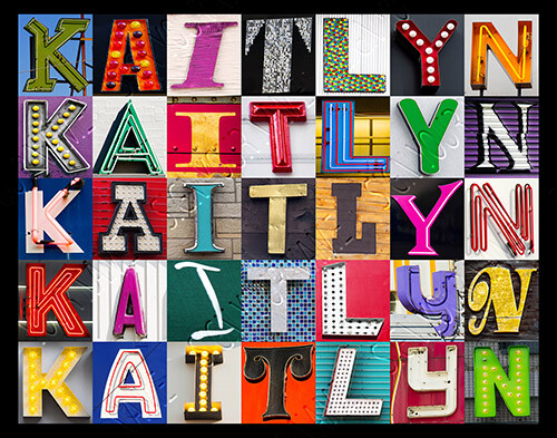KAITLYN Name Poster featuring photos of actual sign letters | eBay