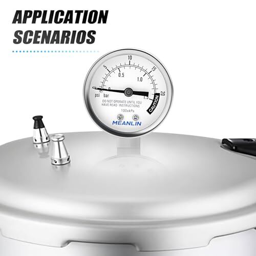 0-20Psi Pressure Cooker Gauge 2" DIAL FACE 1/8" UNC Stainless Steel ...