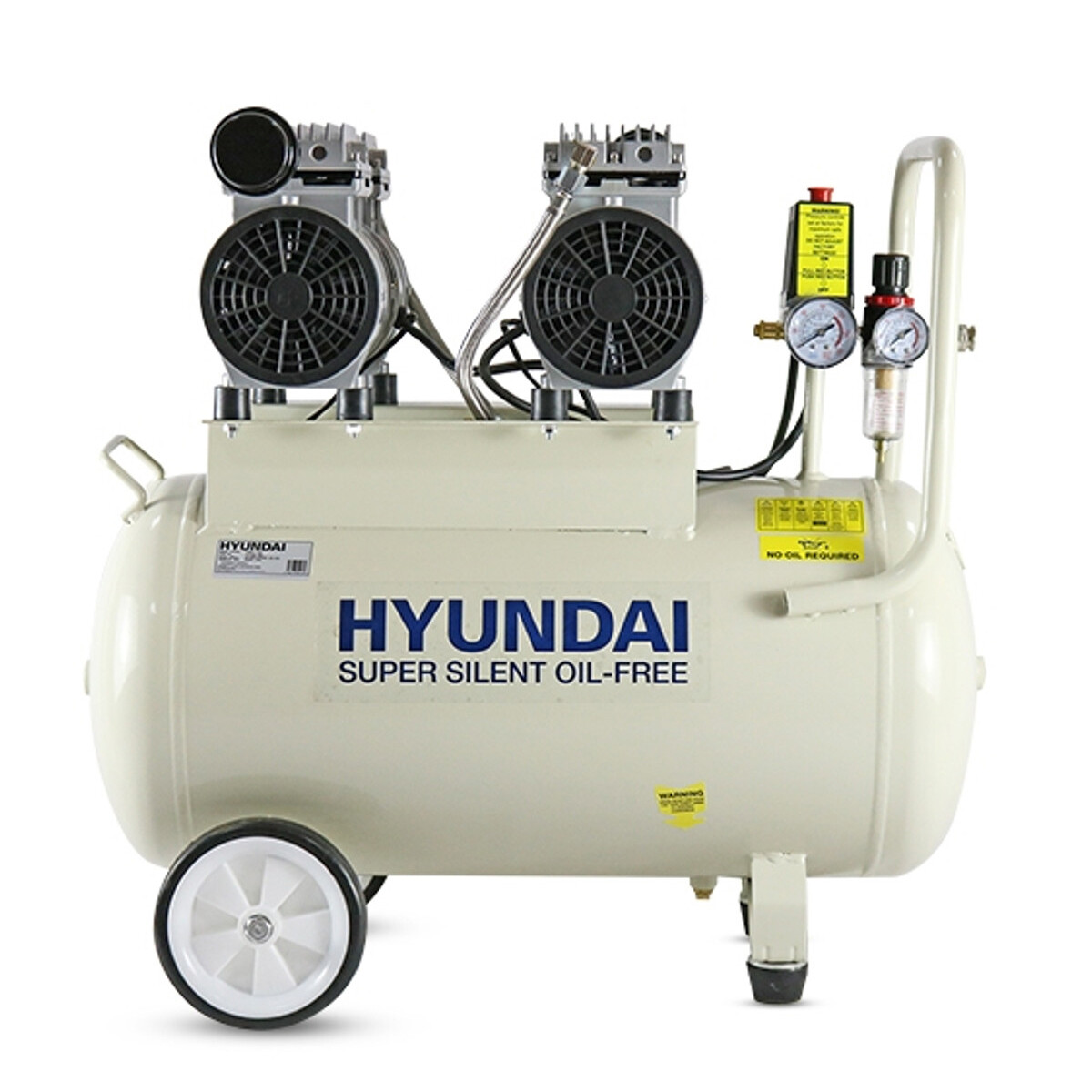 Hyundai HY27550 50L Air Compressor Silent Oil Free 2HP 100PSI 7BAR 230V ...