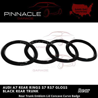 Audi A7 Rear Rings S7 RS7 Gloss Black Rear Trunk Emblem Lid Concave ...