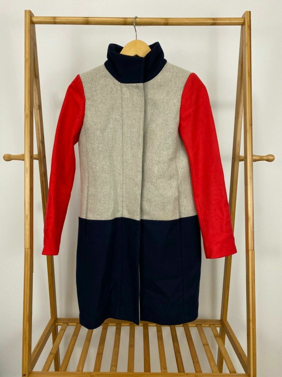 RARE J. Crew Women's Colorblock Funnelneck Wool Blend… - Gem