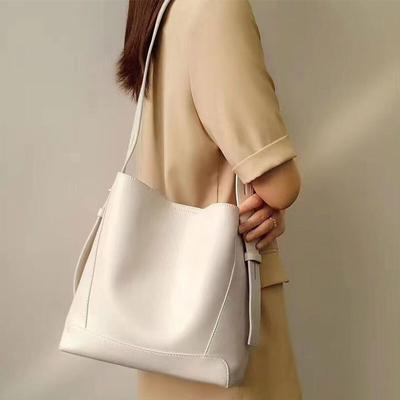 Large Capacity Crossbody PU Leather Single Bag Bucket Shoulder Bag ...