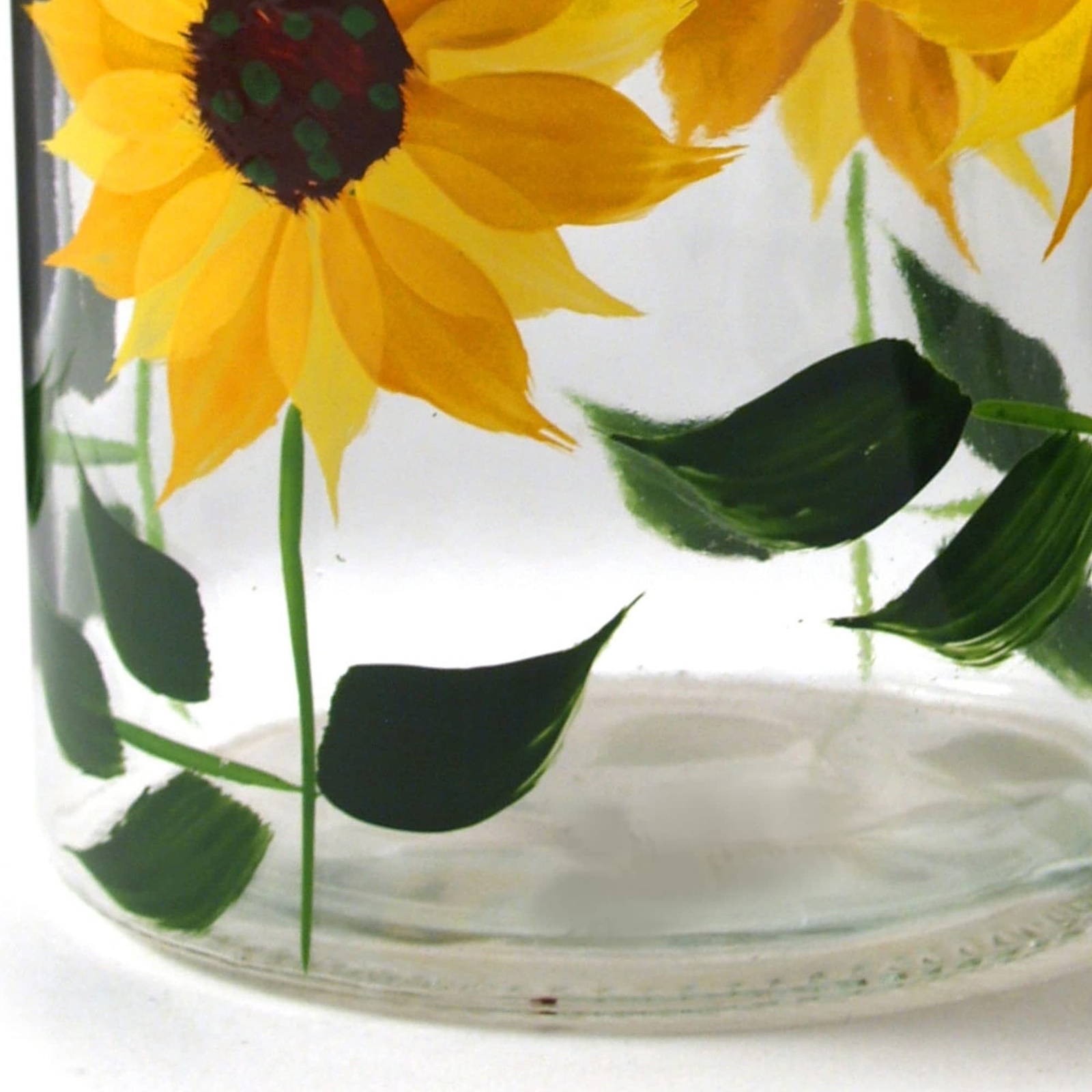 Grant Howard Sunflower Hand Painted Glass Storage Jar, 42 oz ...
