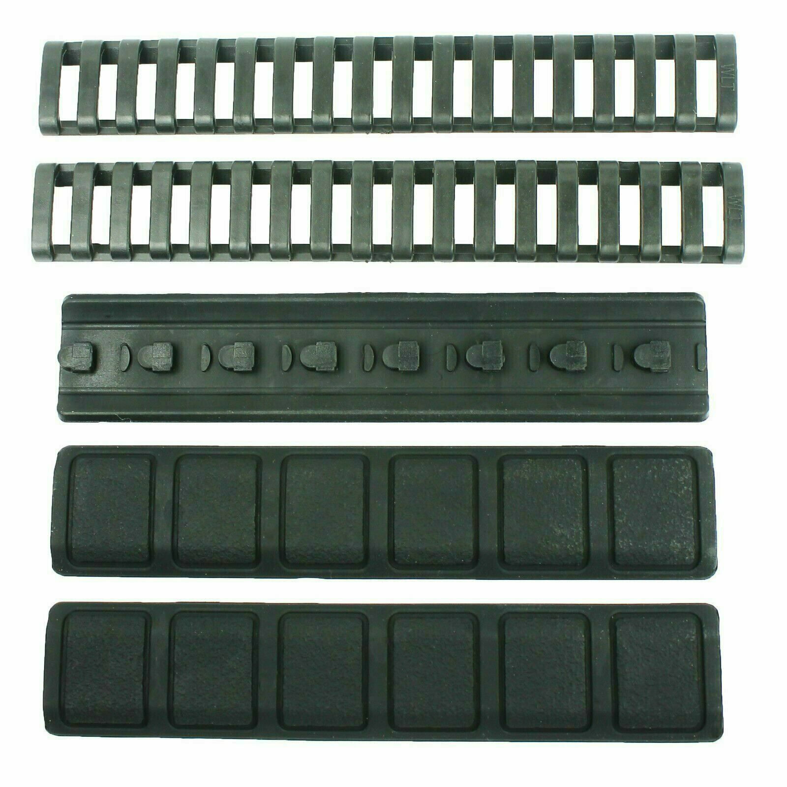 3X Textured Keymod Rubber Panel Covers + 2X Picatinny Ladder Rail Cover ...