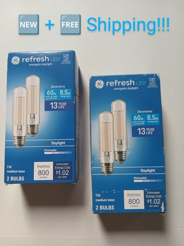 GE Refresh 5.5W/40W T10 LED Light Bulbs (2)--Cool Daylight--450 Lumens ...