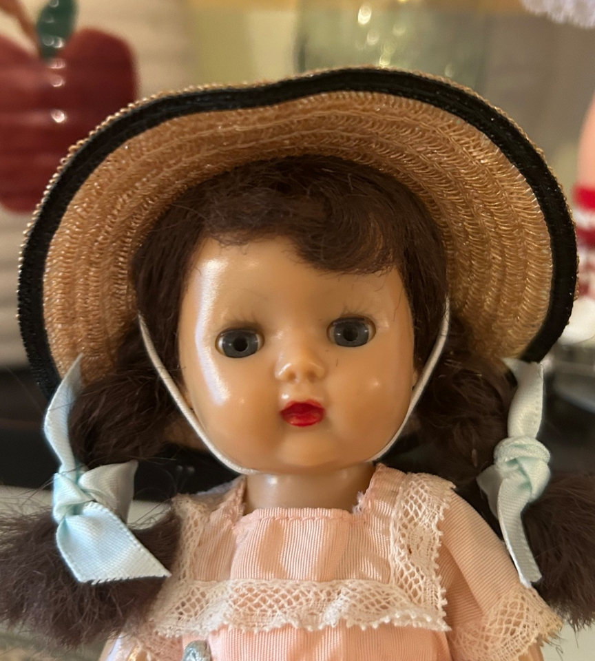 Nancy Ann Storybook 1950's 8" MUFFIE DOLL, original clothing, brown ...