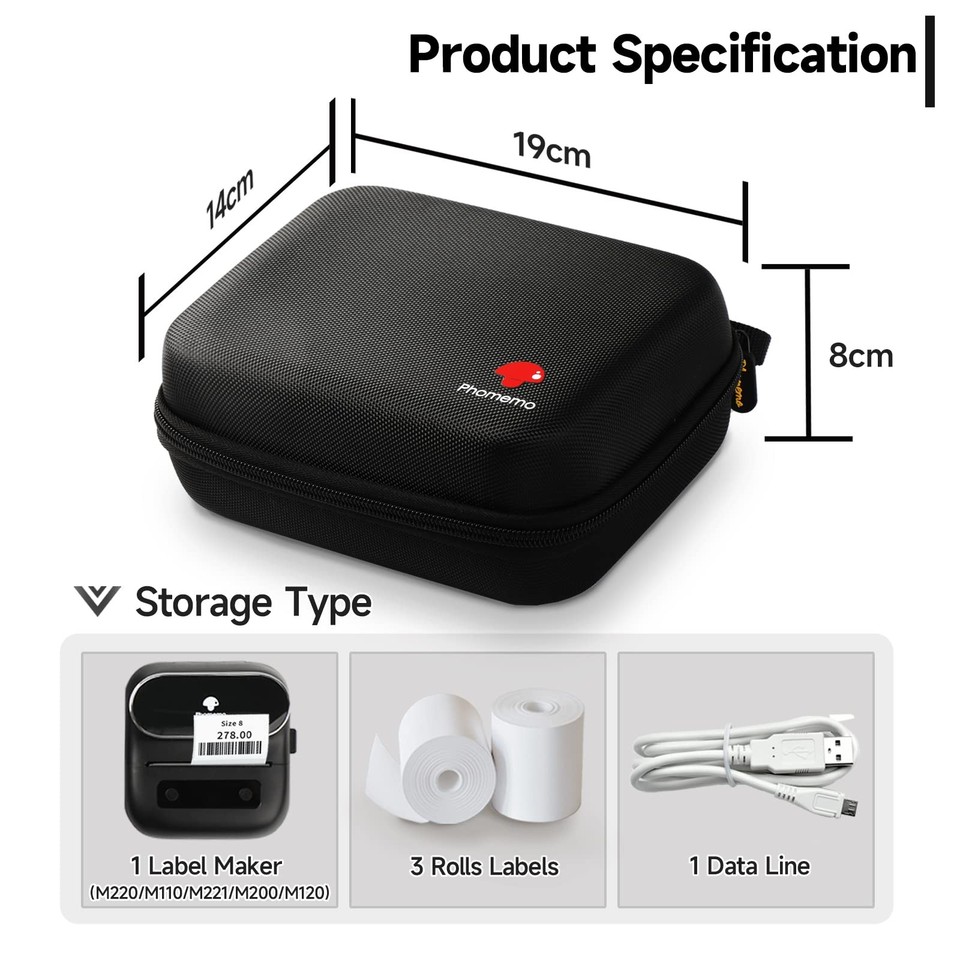 Label Maker Case Compatible M220 M110 M108 M260 M221 M120 M200 M150 ...