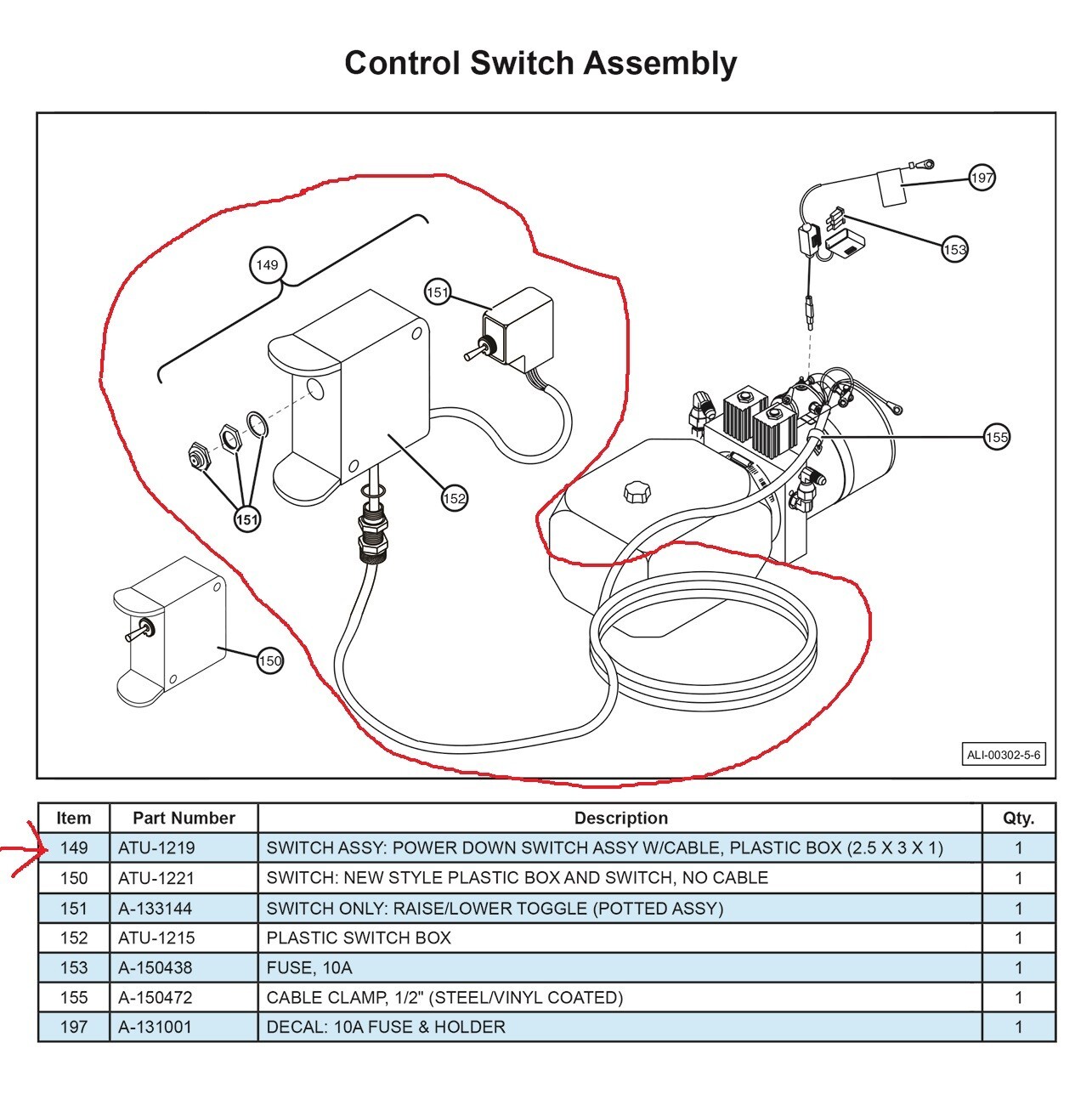 Anthony ATU-1219 OEM Liftgate Control Switch 4 Wire with Wiring Harness ...