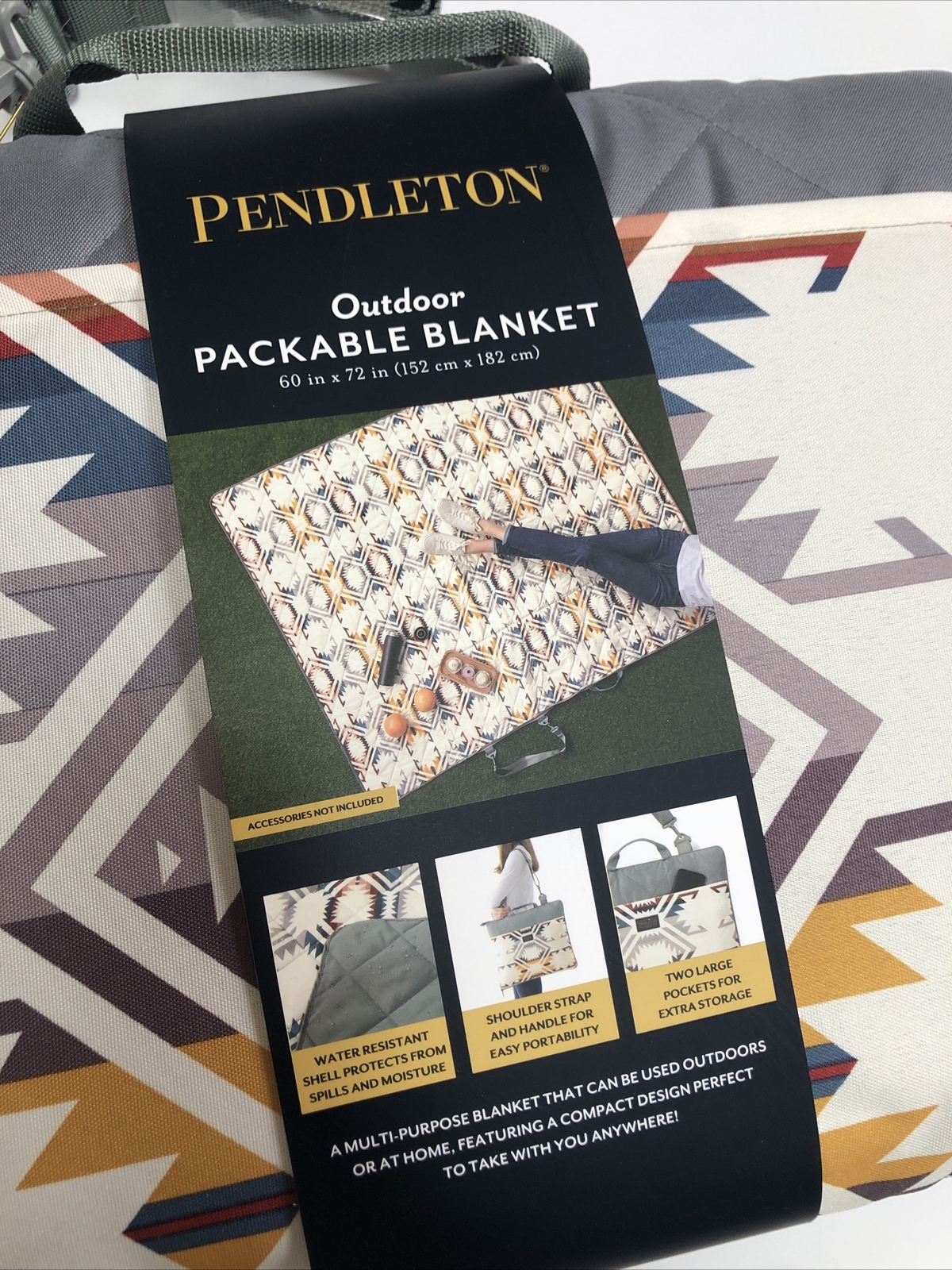 Pendleton 60x72" Outdoor Packable Blanket - White Sands Gray Aztec for sale online | eBay