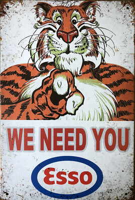 Esso Motor Oil Rustic Vintage Look Metal Tin Sign Man Cave,Garage Shed ...