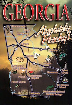 Georgia, The Peach State, Atlanta, Macon, Augusta, Tybee Island etc Map ...