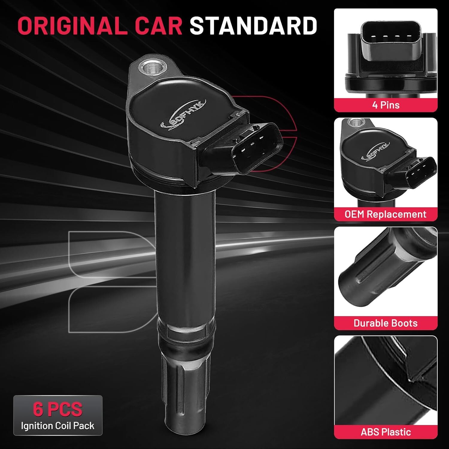 Set of 6 Ignition Coils for Camry RAV4 Avalon Lexus RX350 ES350 3.5L ...