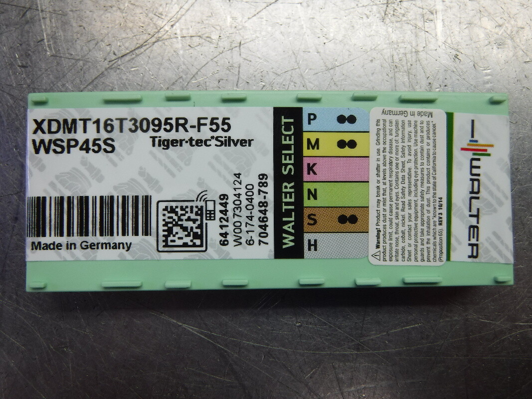 Walter Carbide Inserts QTY10 XDMT16T3095R-F55 WSP45S (LOC3639) for sale ...