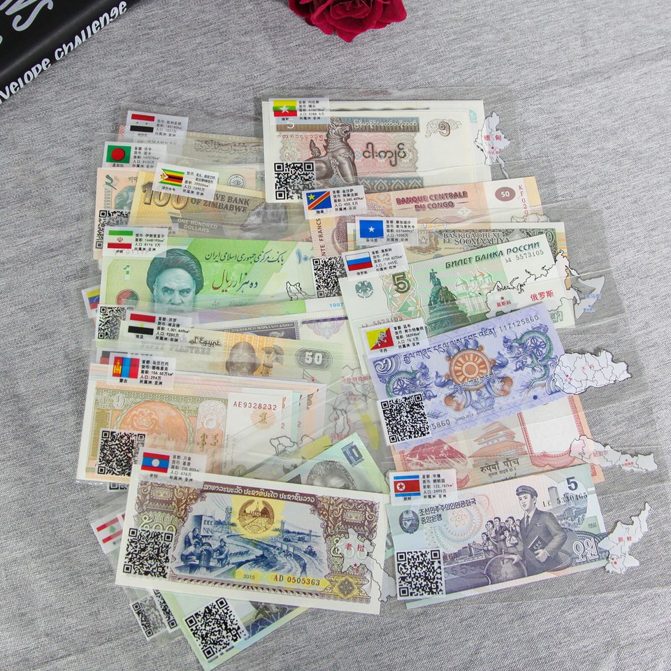 US Lots 52 Pcs Different World Banknotes Paper Money Foreign UNC ...