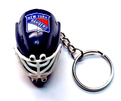 NEW YORK RANGERS HOCKEY MINI TEAM GOALIE MASK KEYCHAIN 1.5" TALL NHL ...