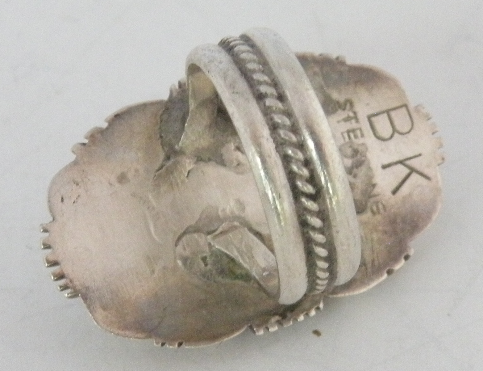 Fine large Native American Navajo sterling silver Tur… - Gem