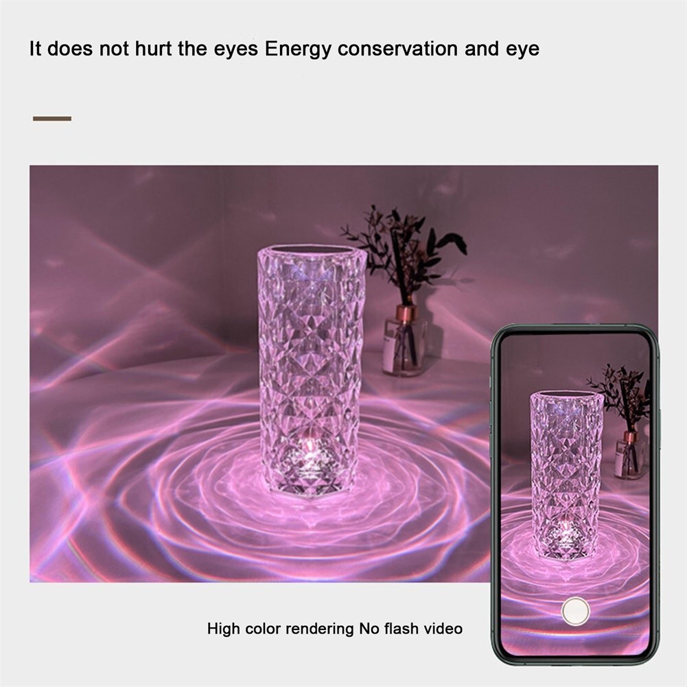 Touch Screen Dimming Crystal Table Lamp for Easy Brightness Adjustment ...