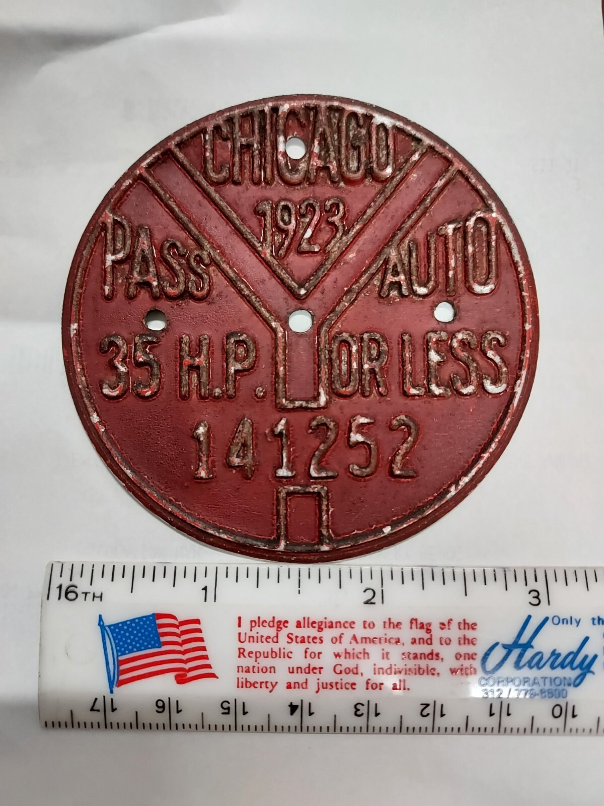 Vintage 1923 Illinois Vehicle Tax Tag | eBay