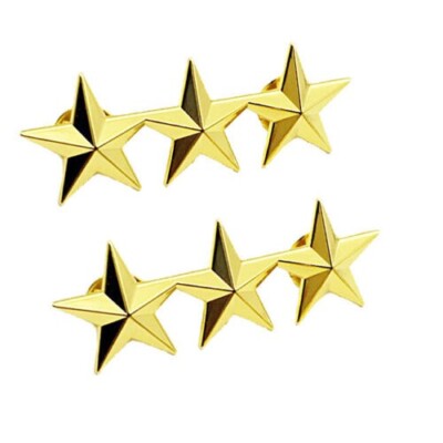 WW2 US MILITARY ARMY AIR FORCE THREE STARS GENERAL RANK BADGE PIN ...