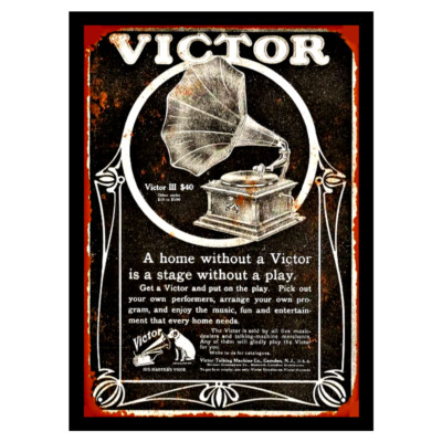 RCA VICTOR DOG STICKER SIGN LITTLE NIPPER GRAMOPHONE VINTAGE REPLICA 4 ...