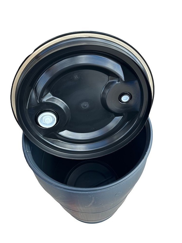 35 Gallon Black Open-Top Barrel – HDPE – Non-Food Grade – UN Rated ...