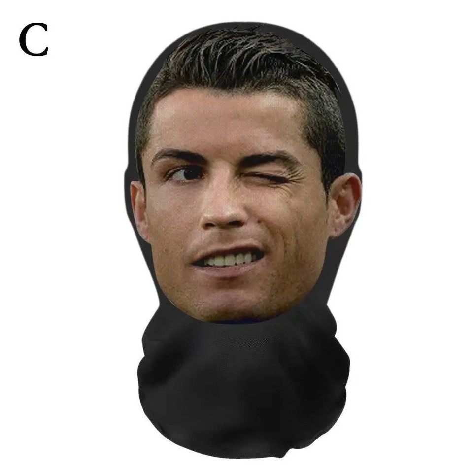 Realistic 3D Face Mask Cosplay Balaclava Hood Hat For Men Women ...