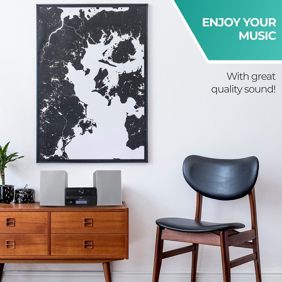 Stereo Shelf Systems Tray Loading CD Player with Digital FM Radio ...