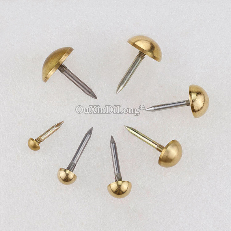 200PCS Solid Brass Nails Upholstery Tacks Decorative Tack Stud Doornail ...