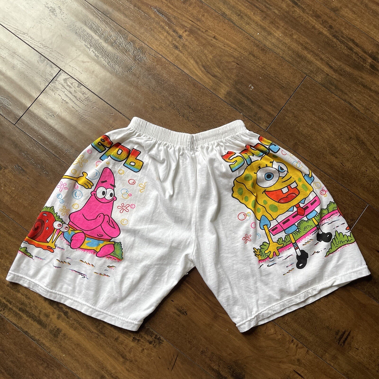 NICKELODEON SpongeBob SquarePants White Comfy Shorts … - Gem