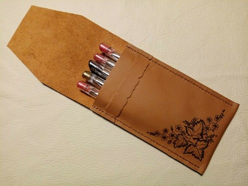 Real leather pencil case with laser engraving. | eBay UK