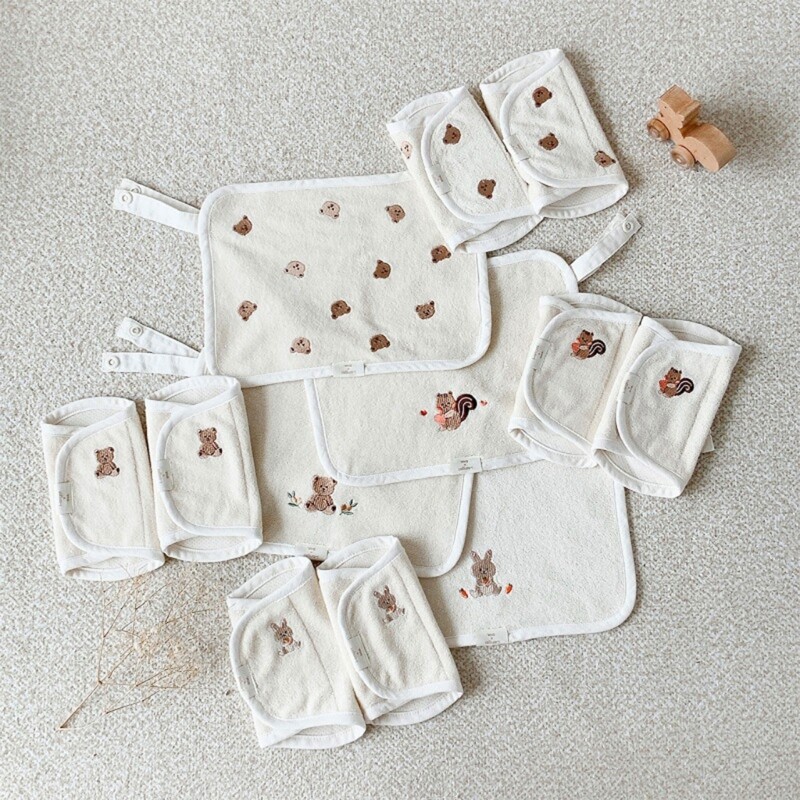 Baby Waist Stool Drool Teething Infant Toddler Cotton Pad Dinner Bib ...