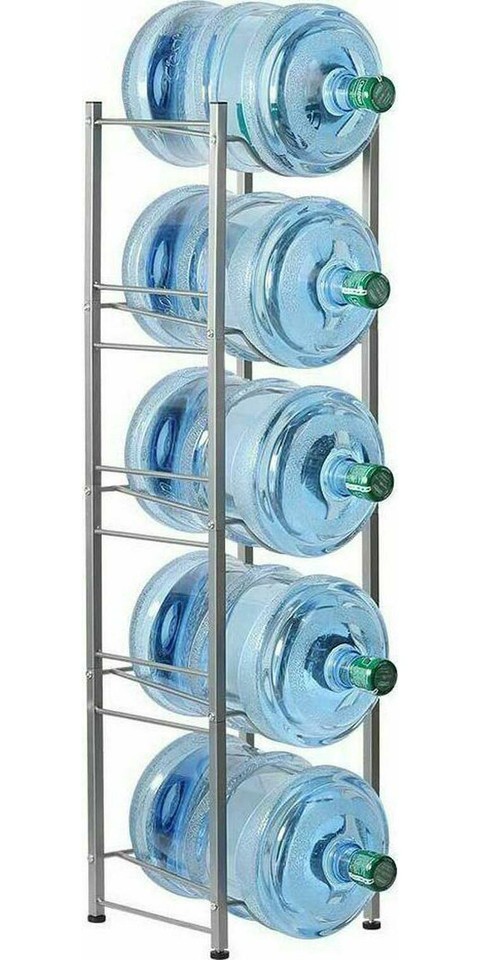 Black 3-4 Tier 5 Gallon Water Jug Holder Water Bottle Storage Rack ...