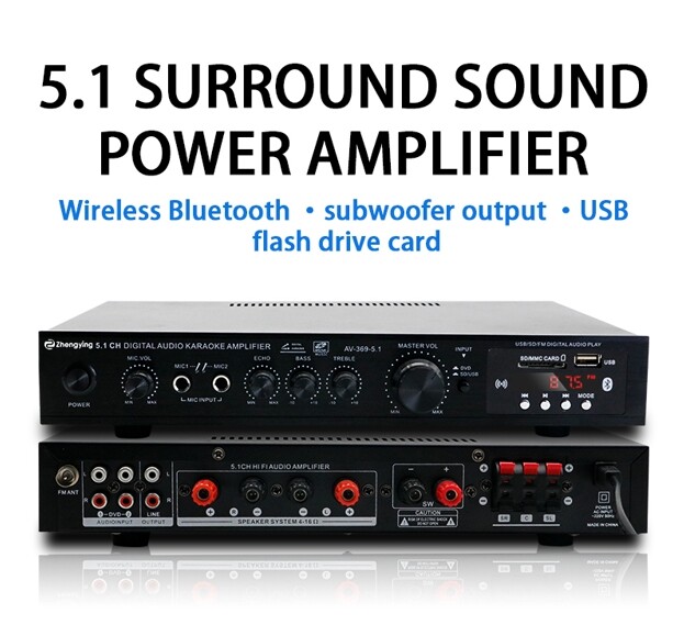 5CH bluetooth HiFi Audio Amplifier Surround For Karaoke Home Bar ...