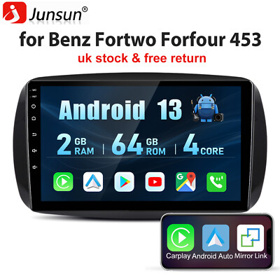 CarPlay For Mercedes Benz Smart Forfour Fortwo 453 Android 14 Car Stereo Radio | eBay UK