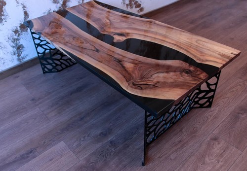 Custom Walnut Resin River Table, Writing Desk, Computer Desk, Walnut ...
