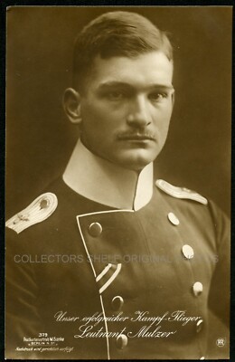 MAX RITTER VON MULZER WWI GERMAN Ace - Original SANKE # 379 Photo RPPC ...
