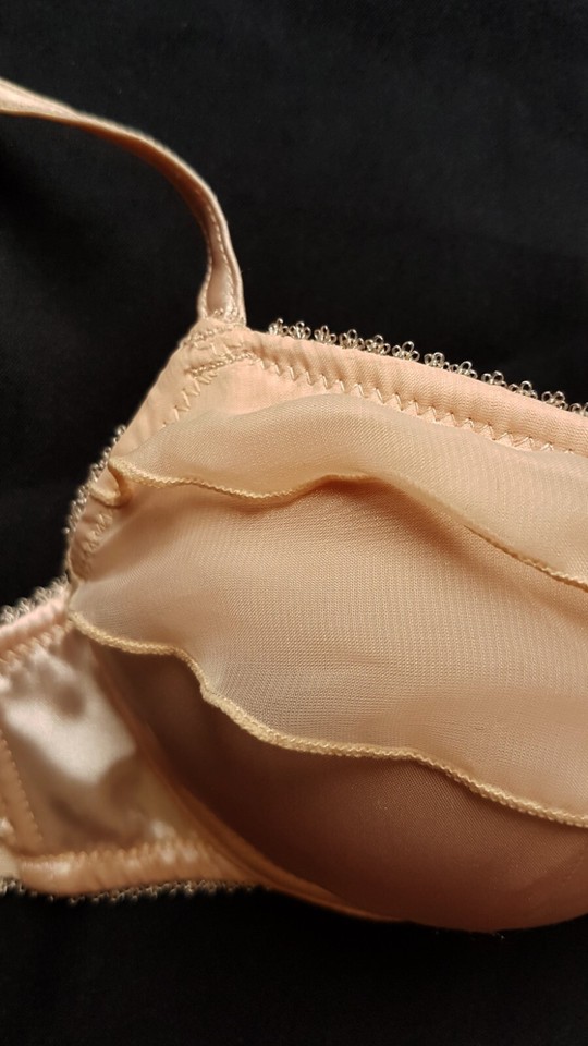 Secret Love Nude Satin Finish Silk Frills Bra Size 12B / 34B | eBay ...