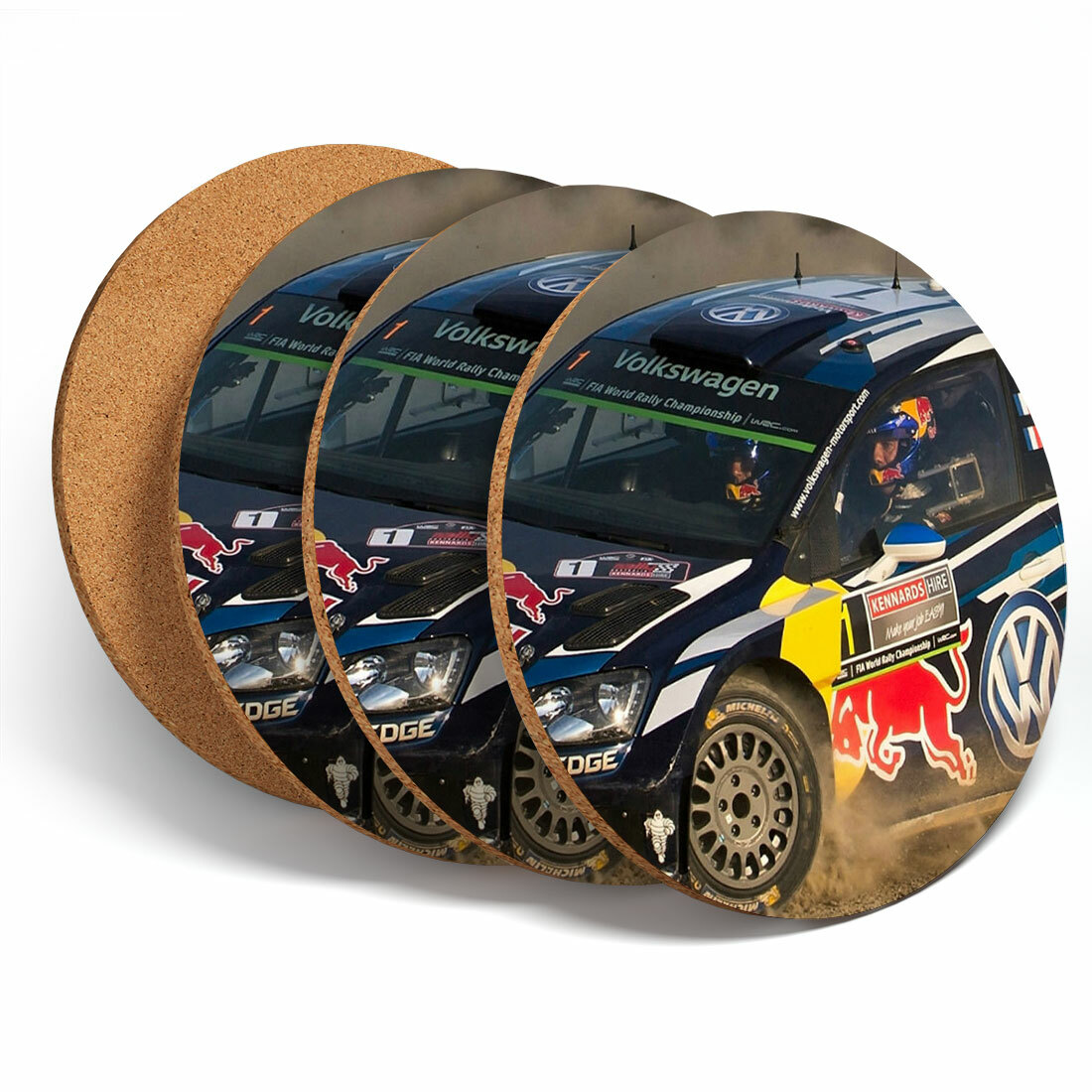 4 Set - Awesome Drift Racing Car Coasters - Kitchen Drinks Coaster Gift ...