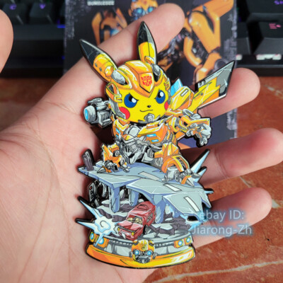 Oversize Bumblebee Transformers Pikachu Limited Metal Enamel Badge Pin ...
