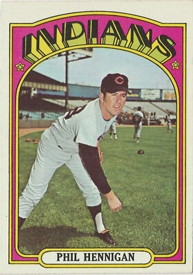 1972 Topps Baseball High Number Card #748 Phil Hennigan Cleveland ...