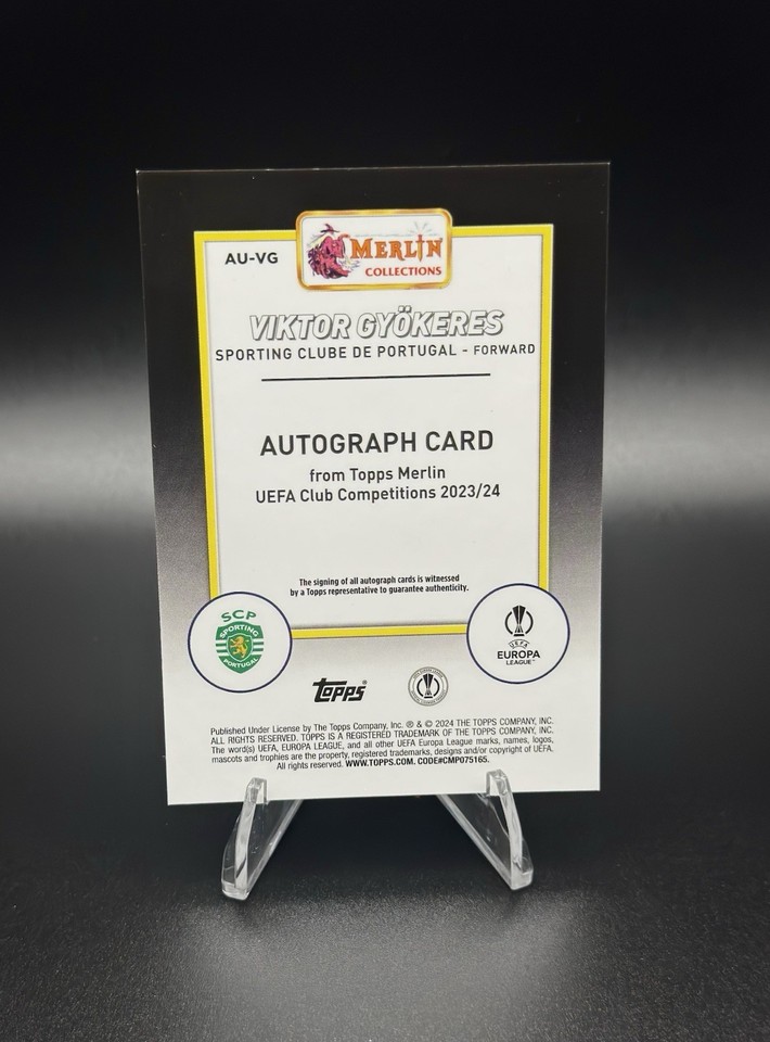 2023-24 Topps Merlin Chrome UEFA - Viktor Gyokeres ROOKIE RC AUTO AU-VG ...